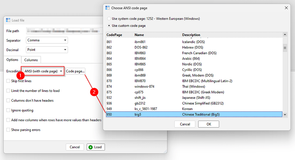 Big5 encoding in CSViewer - EasyMorph Community - Data preparation ...