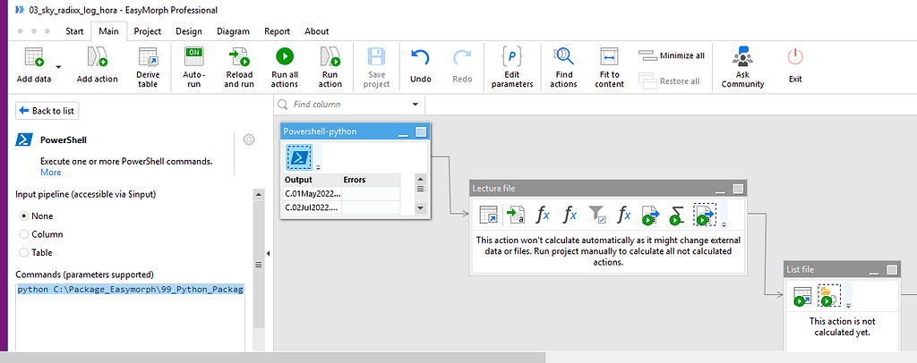 Execute Python Comand On Easymorph Server Easymorph Community Data Preparation Professionals