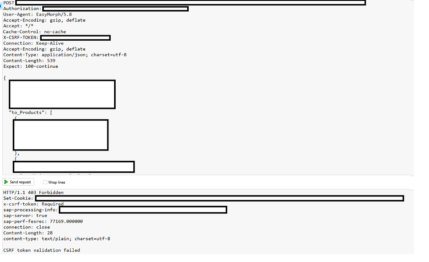 X Csrf Token In Sap Api Post Request Easymorph Community Data Preparation Professionals And