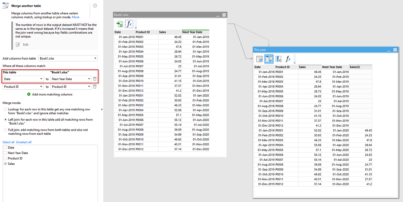 How to calculate YoY change using self-join - EasyMorph Community - Data preparation ...