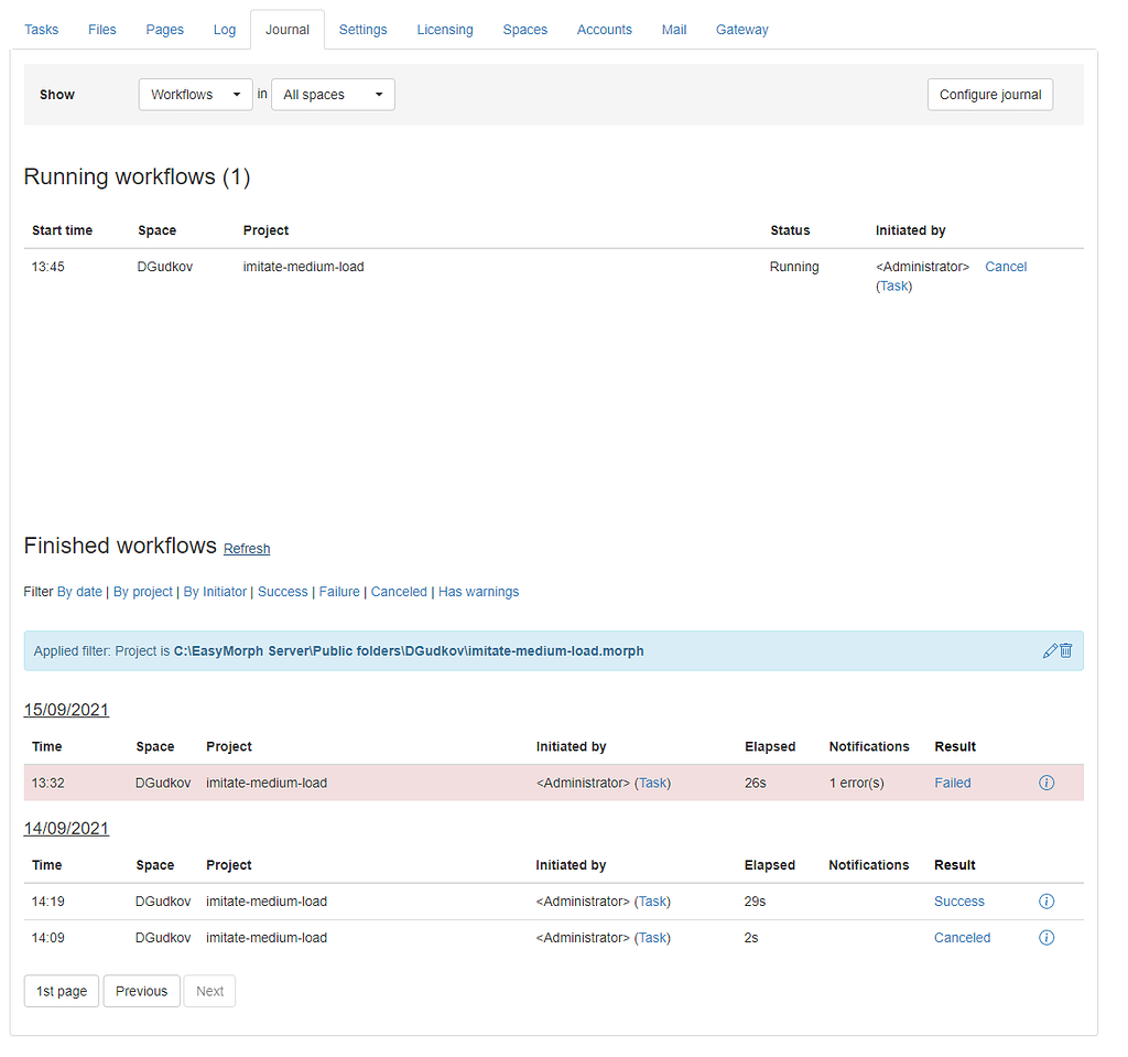 Announcement: Server journal - Server - EasyMorph Community - Data preparation professionals and ...