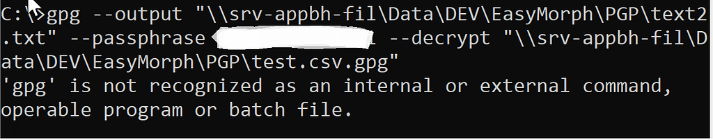 Decrypt file using command line - Support - EasyMorph Community - Data preparation professionals ...