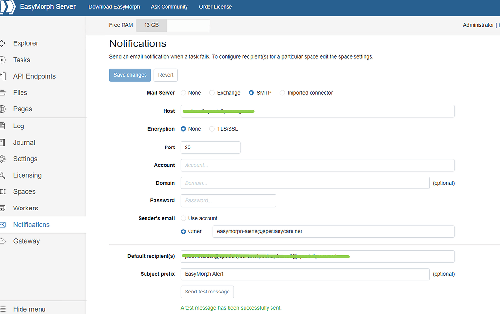 Setting up SMTP Email Connector without Authentication - EasyMorph Community - Data preparation ...