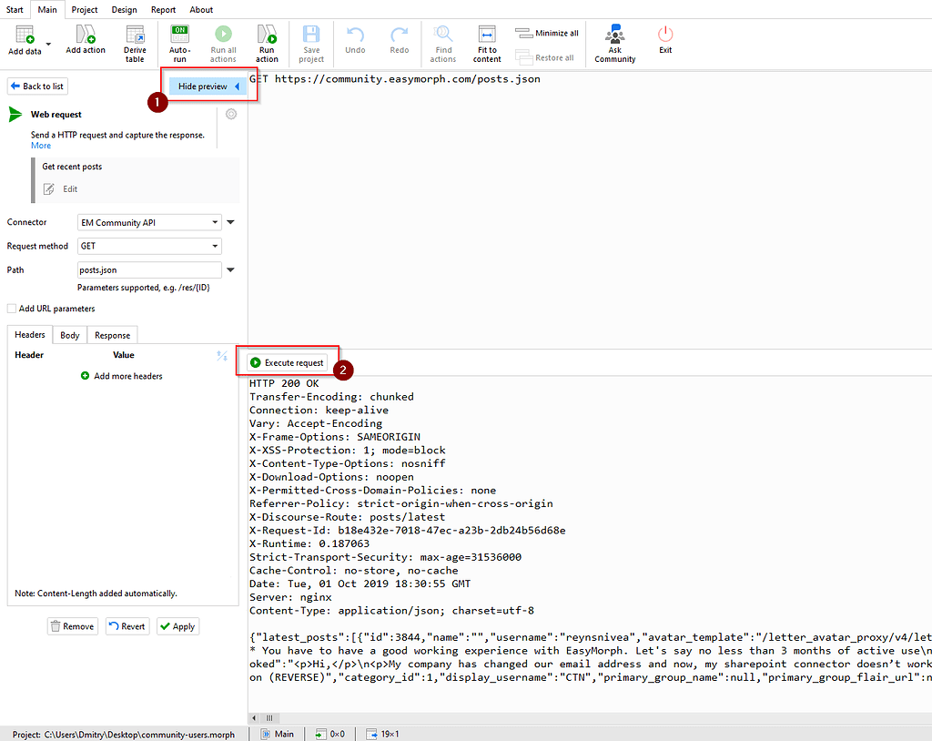 Request Response Preview In Web Request Iterate Web Request