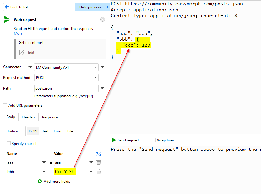 POST Re With Nested JSON Body How Can I Generate It EasyMorph